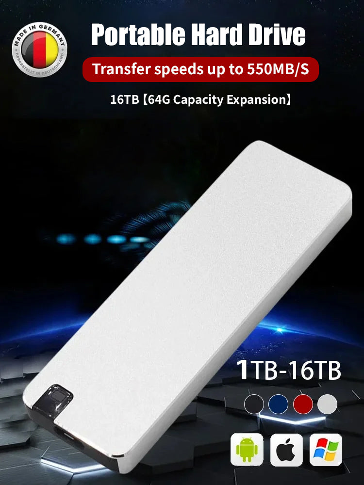 😻16TB expandable hard drive, metal body + shockproof design, 80% off i ...